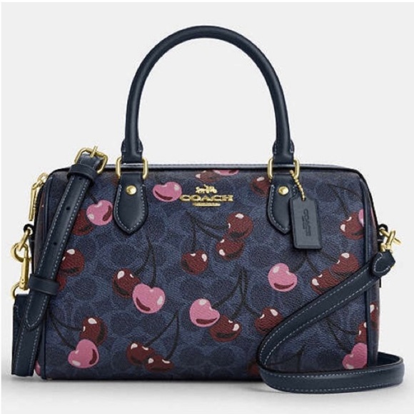 Coach | Bags | Coach Rowan Satchel Bag In Signature Canvas With Cherry ...